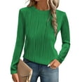 MOSHU Textured Blouses for Women Crewneck Dressy Womens Tops Casual ...