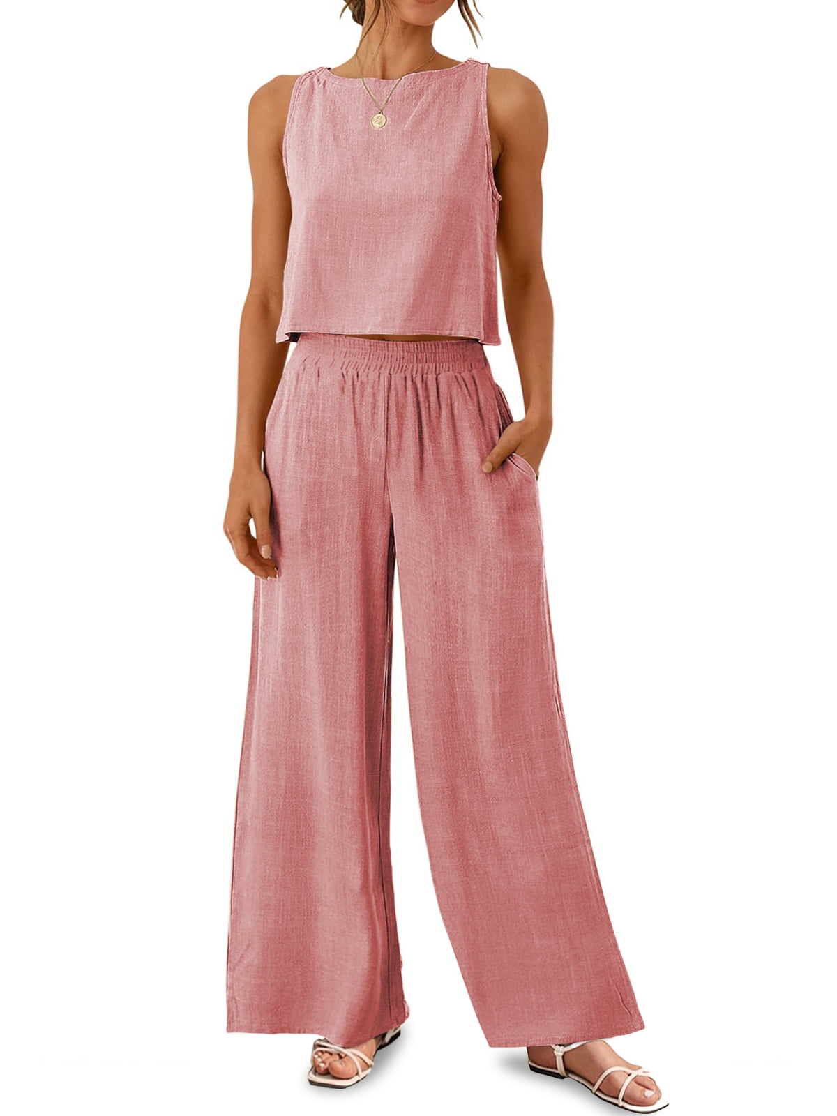 MOSHU Women's Leisure Suit: Two Piece Lounge Sets with Pockets, Solid ...