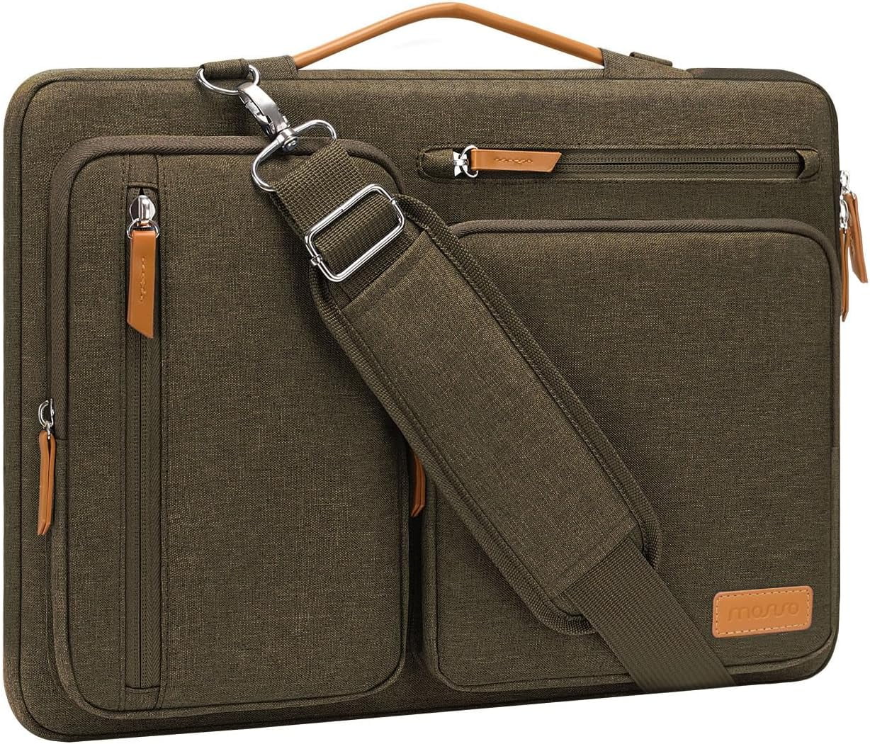 MOSISO 15-15.6"Laptop Shoulder Bag Adjustable Strap 360 Protective Soft ...