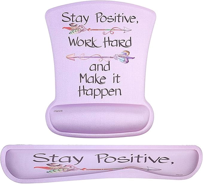 MOSISO Mouse Pad & Keyboard Wrist Rest Support Set, Ergonomic Mousepad ...