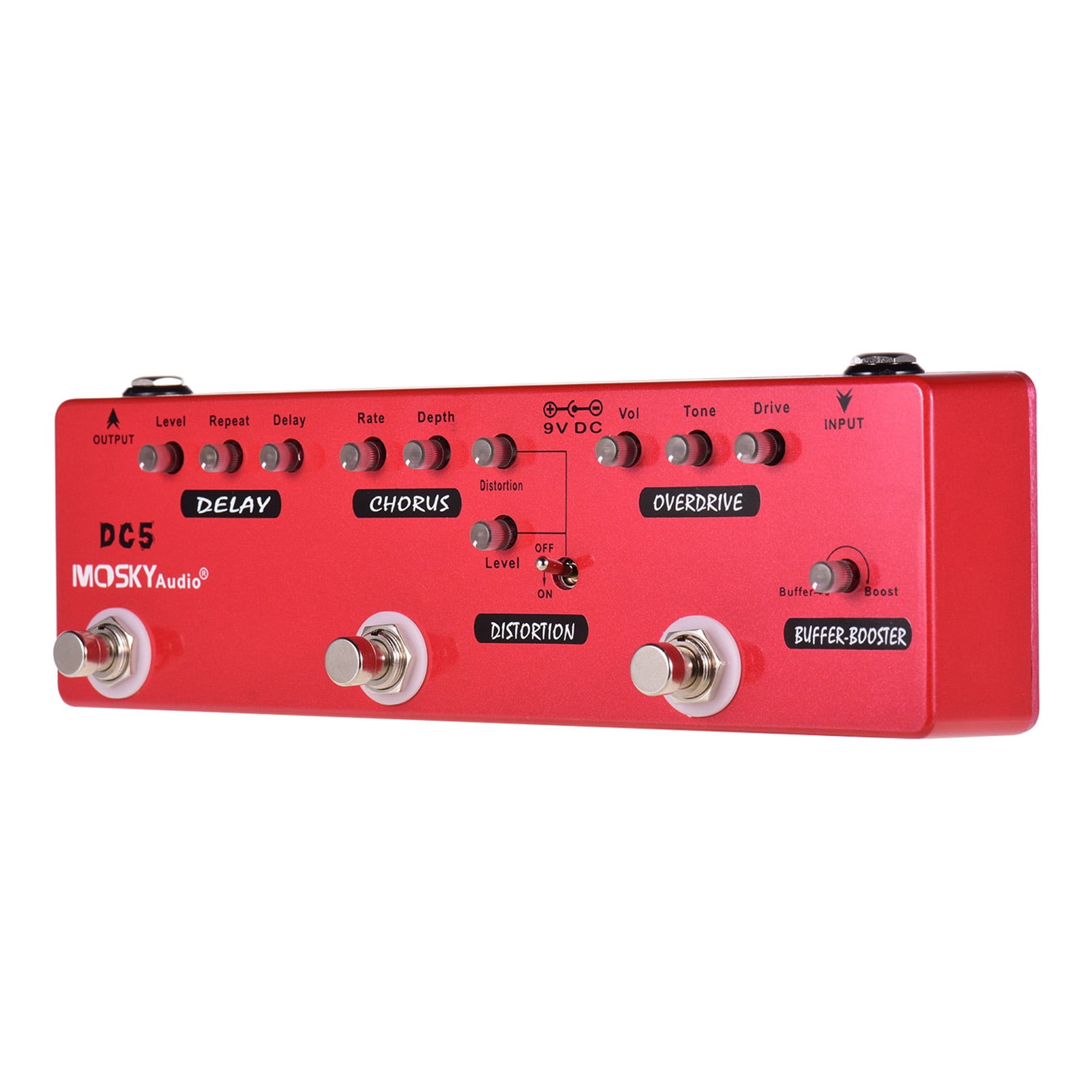 MOSKY DC5 6-in-1 Guitar Multi-Effects Pedal Delay + Chorus + Distortion ...