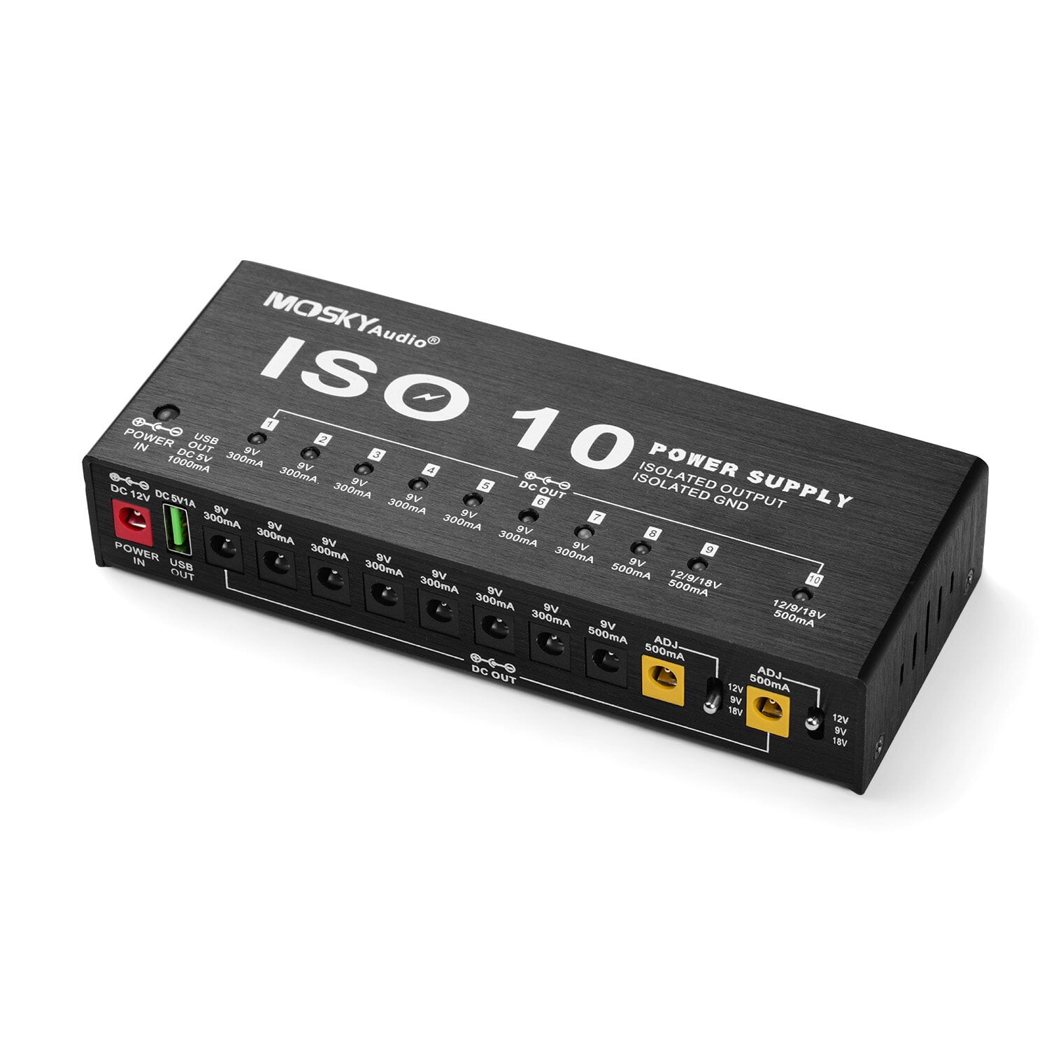 MOSKY ISO-10 Portable Guitar Effect Power Supply Station 10 Isolated DC ...