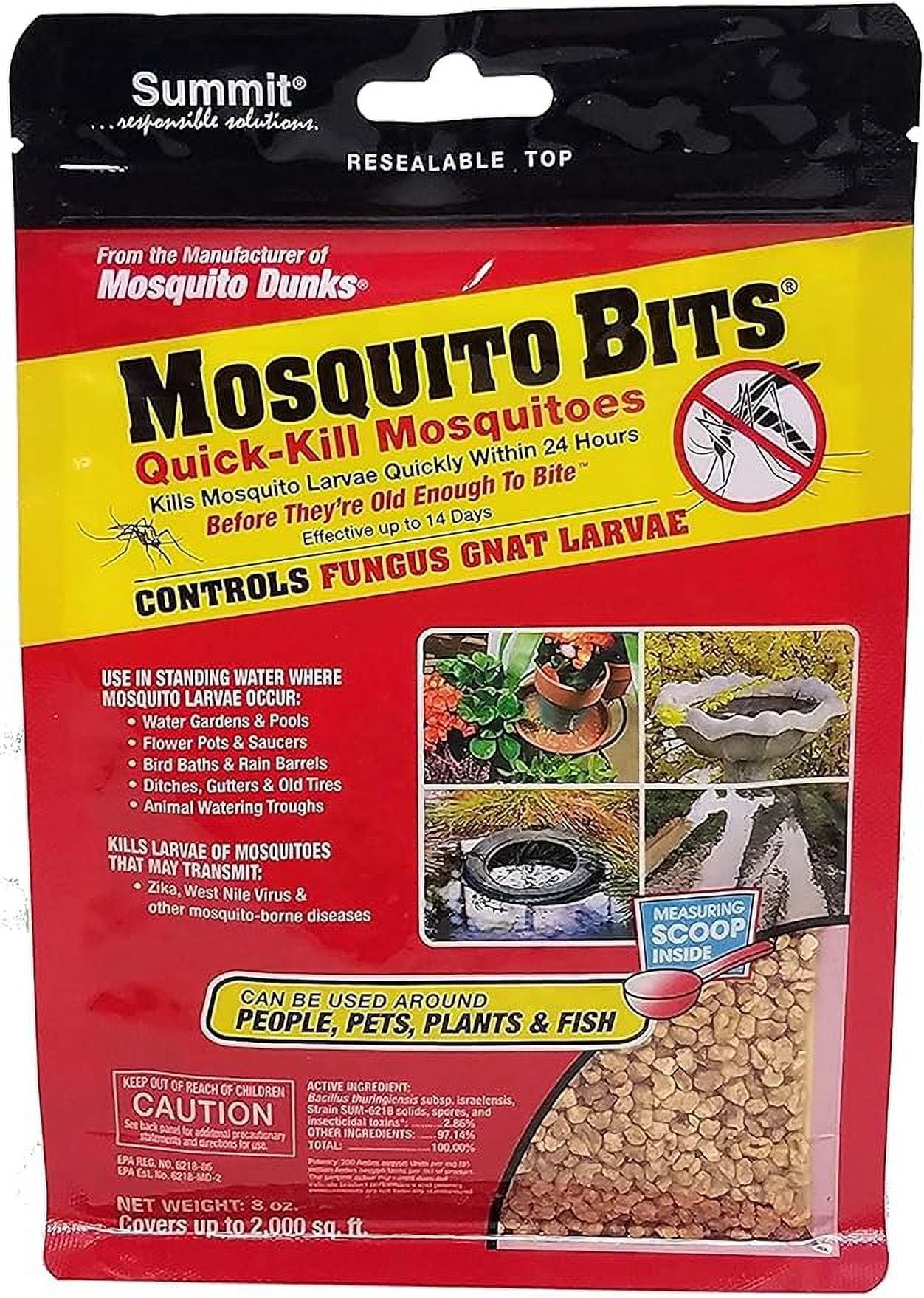 Summit Mosquito Bits, 8 oz, Quick Acting Larvae Killer, Mosquito ...