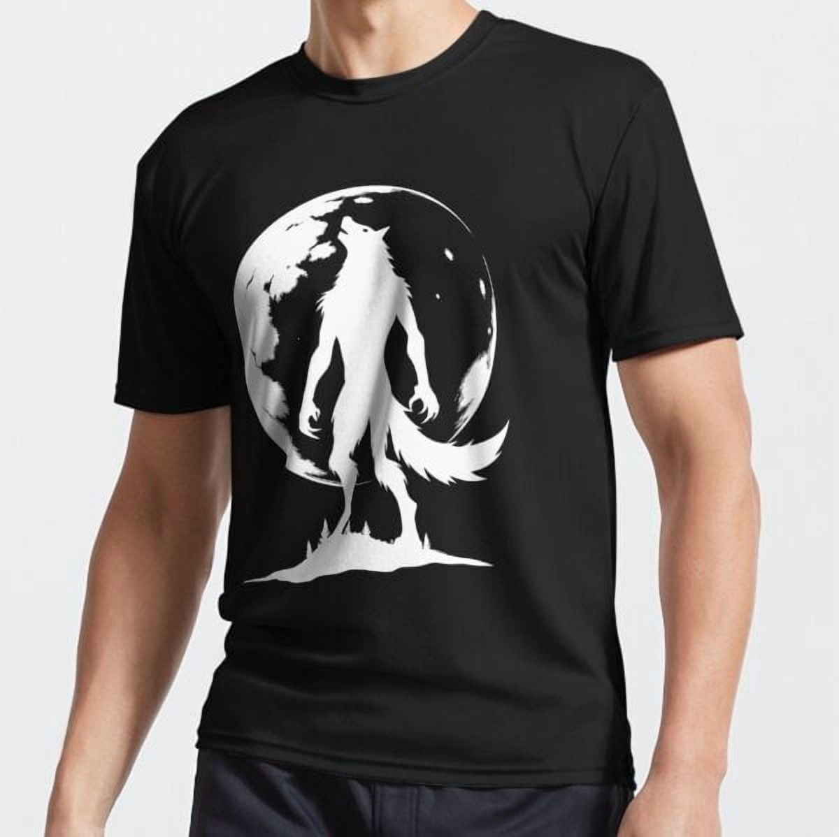 MOST POPULAR Werewolf Howling at the Moon Active Funny Shirt - Walmart.com