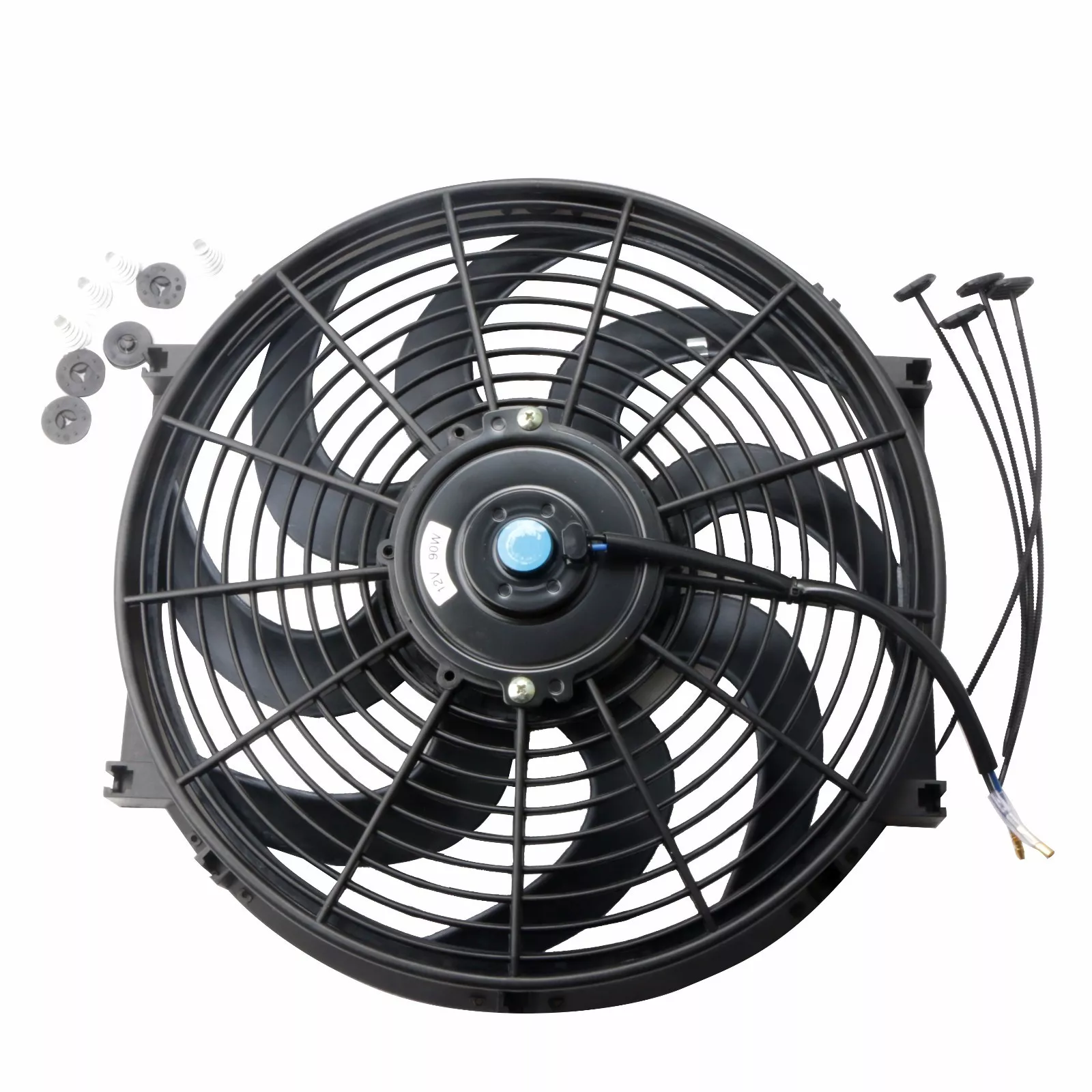 MOSTPLUS 14 inch Universal Slim Pull Push Racing Electric Radiator ...