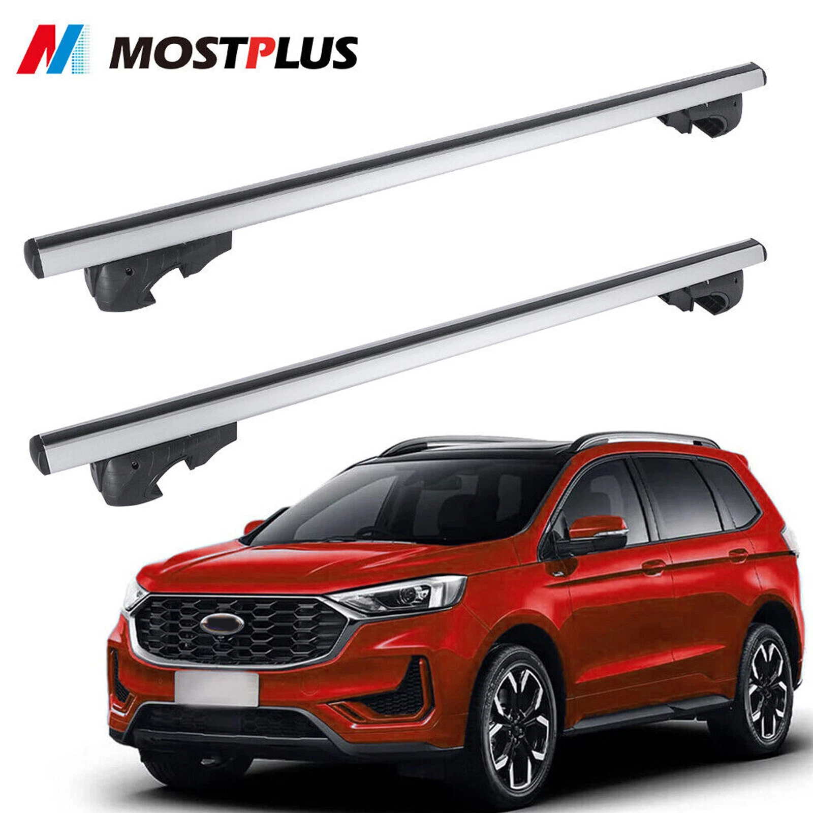MOSTPLUS 2X 52" Roof Rack Cross Bars Luggage Racks for Universal Raised ...