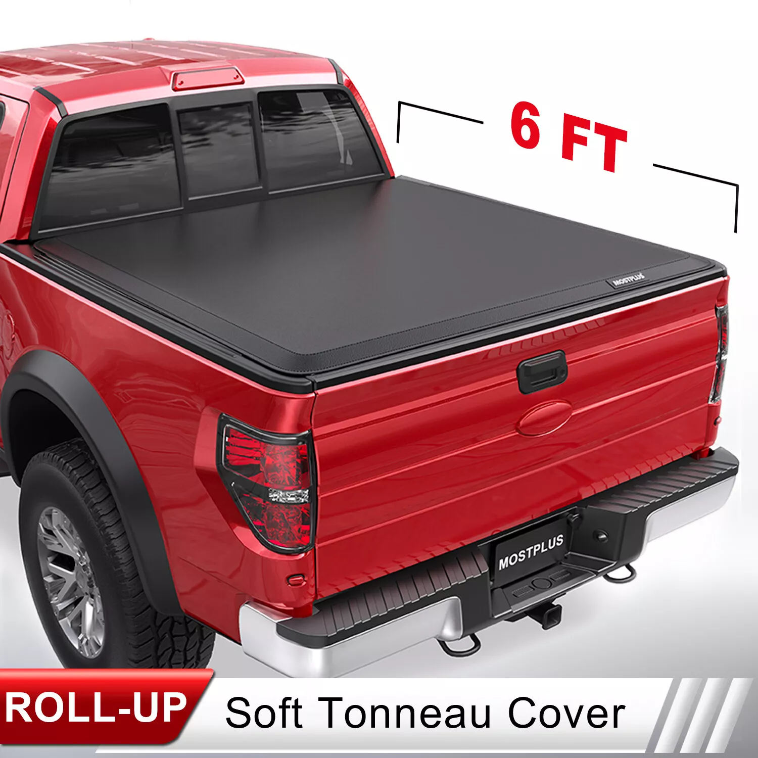 MOSTPLUS Roll-Up 6FT Soft Truck Bed Tonneau Cover for 2019-2023 Ford ...