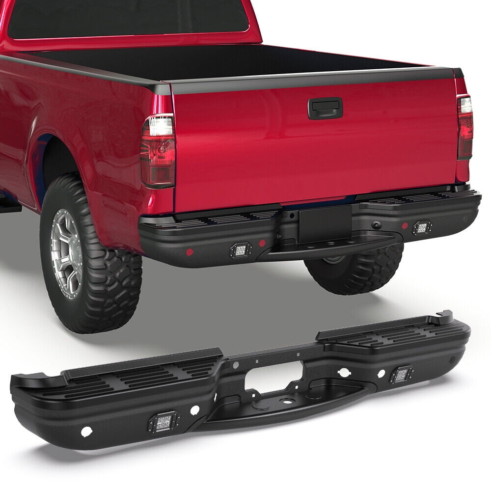 MOSTPLUS Back Rear Bumper w/Led Light for 99-07 F250 F350 Super Duty w ...