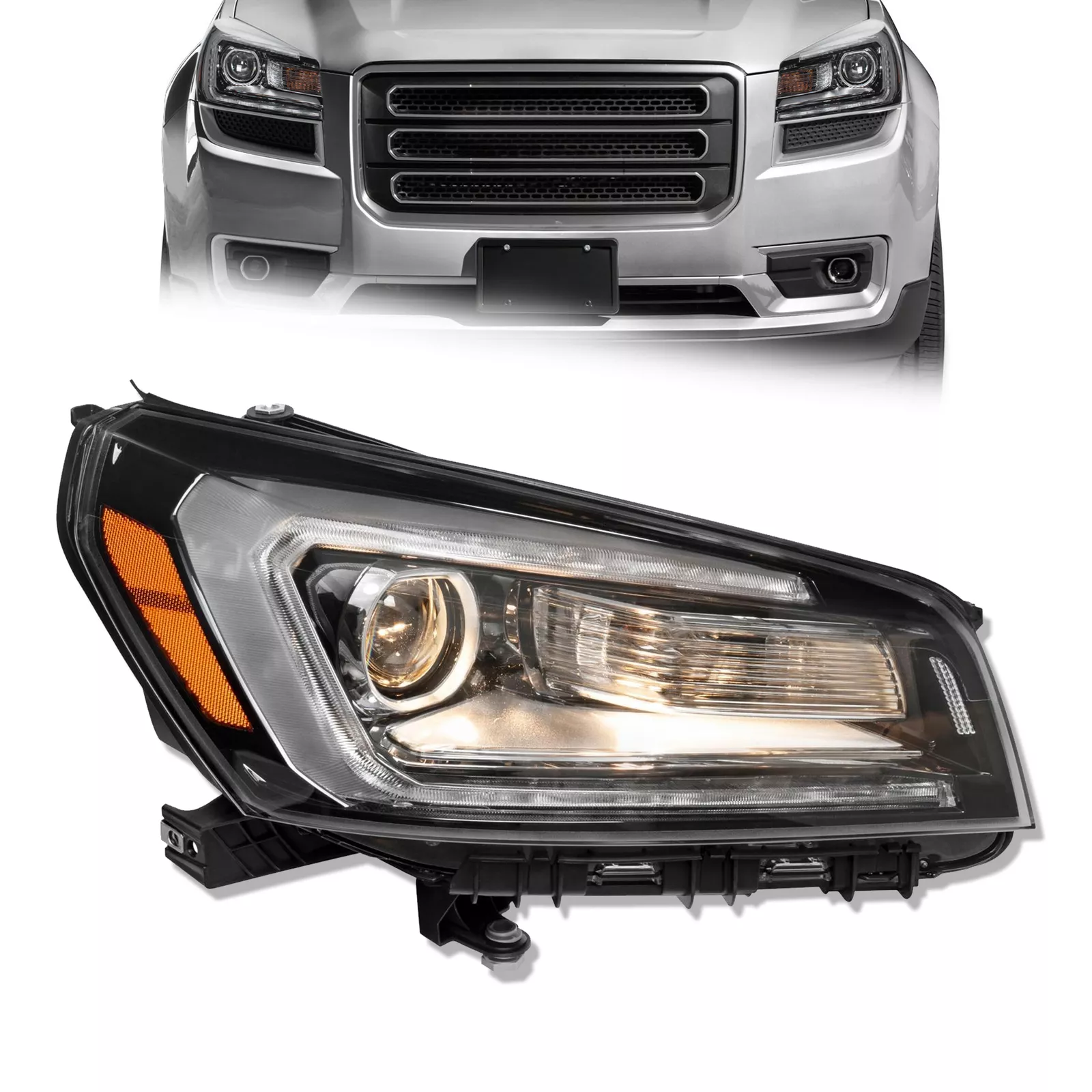 MOSTPLUS One Right Side Projector Headlight for 2013-2016 GMC Acadia ...