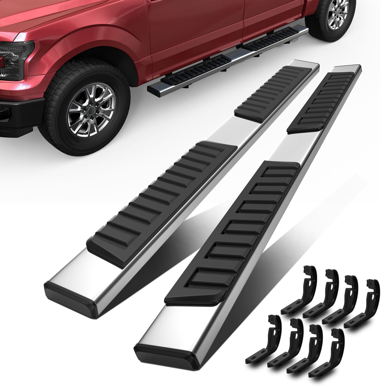 MOSTPLUS Pair 6" Side Step Bars Running Boards for 2009-2014 Ford F150 ...