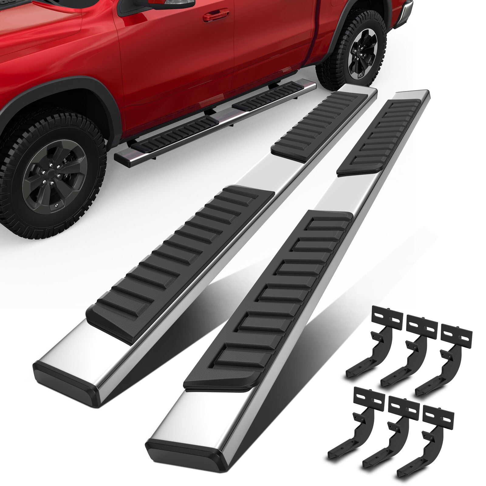 MOSTPLUS Pair 6" Side Step Running Board Nerf Bar for 10-22 Dodge Ram ...
