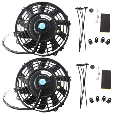 Dual 12-13 Inch 130w Motor 12 Volt Radiator Cooling Reversible Electric ...