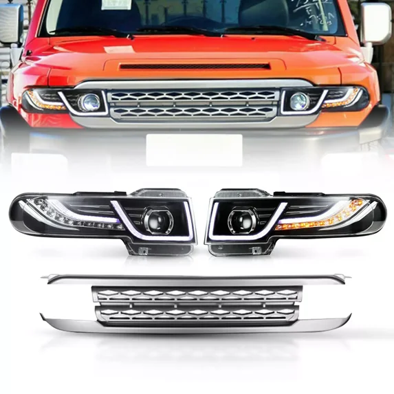 MOSTPLUS Pair Halo Projector Led Headlights w/ Grille for 2007-2015 ...