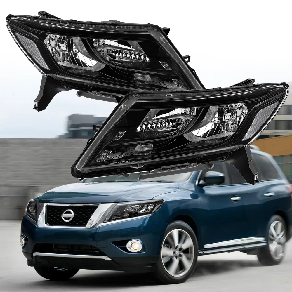 MOSTPLUS Pair Left & Right Black Headlights Headlamps for 2013 2014 ...