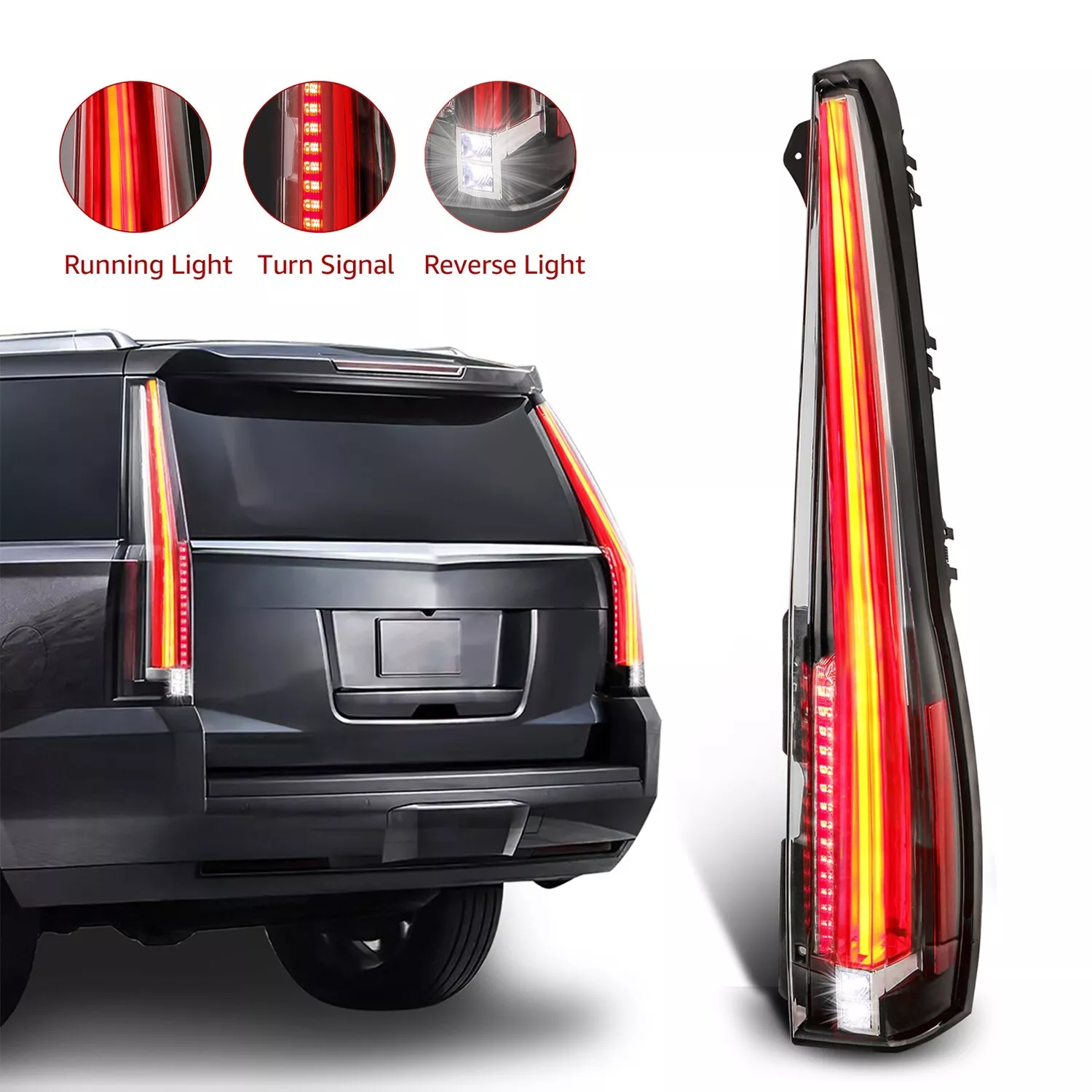 MOSTPLUS Passenger Side LED Tail Light for 2007-2014 Cadillac Escalade ...