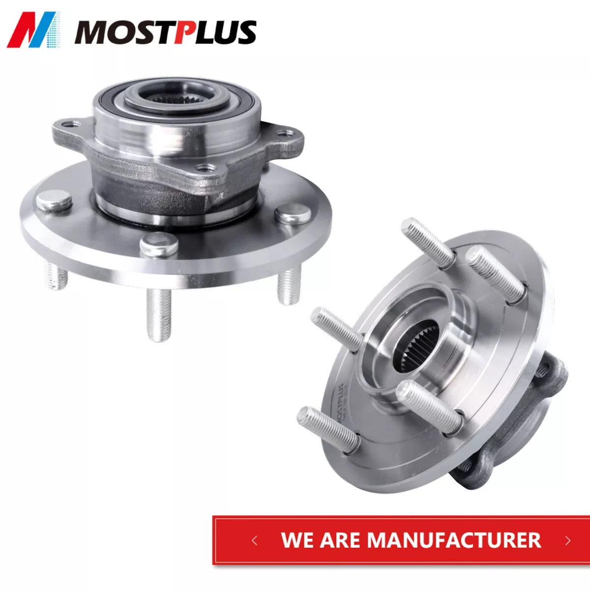 MOSTPLUS Set of 2 Front Wheel Hub Bearing Assembly for 2009-2017 Dodge ...