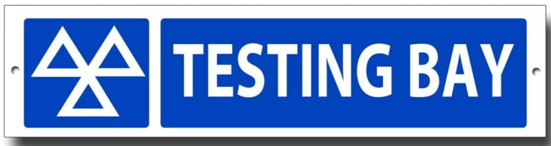 MOT TESTING BAY METAL GARAGE SIGN. INSTRUCTIONAL SIGN.ROAD SIGN.CARS ...