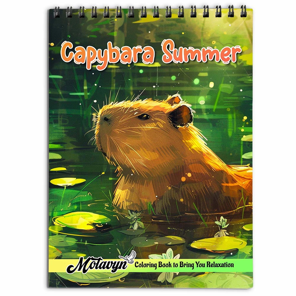 MOTAVYN Capybara Summer Coloring Book for Adults, Spiral Bound, Soft ...