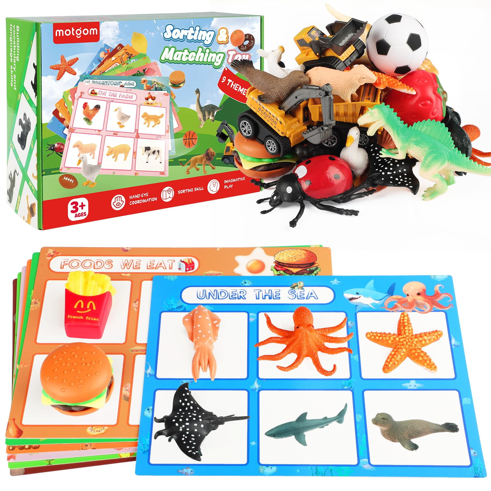 MOTGOM Toys for SSF20 Toddlers - 54Pcs Learning Games, Animals ...