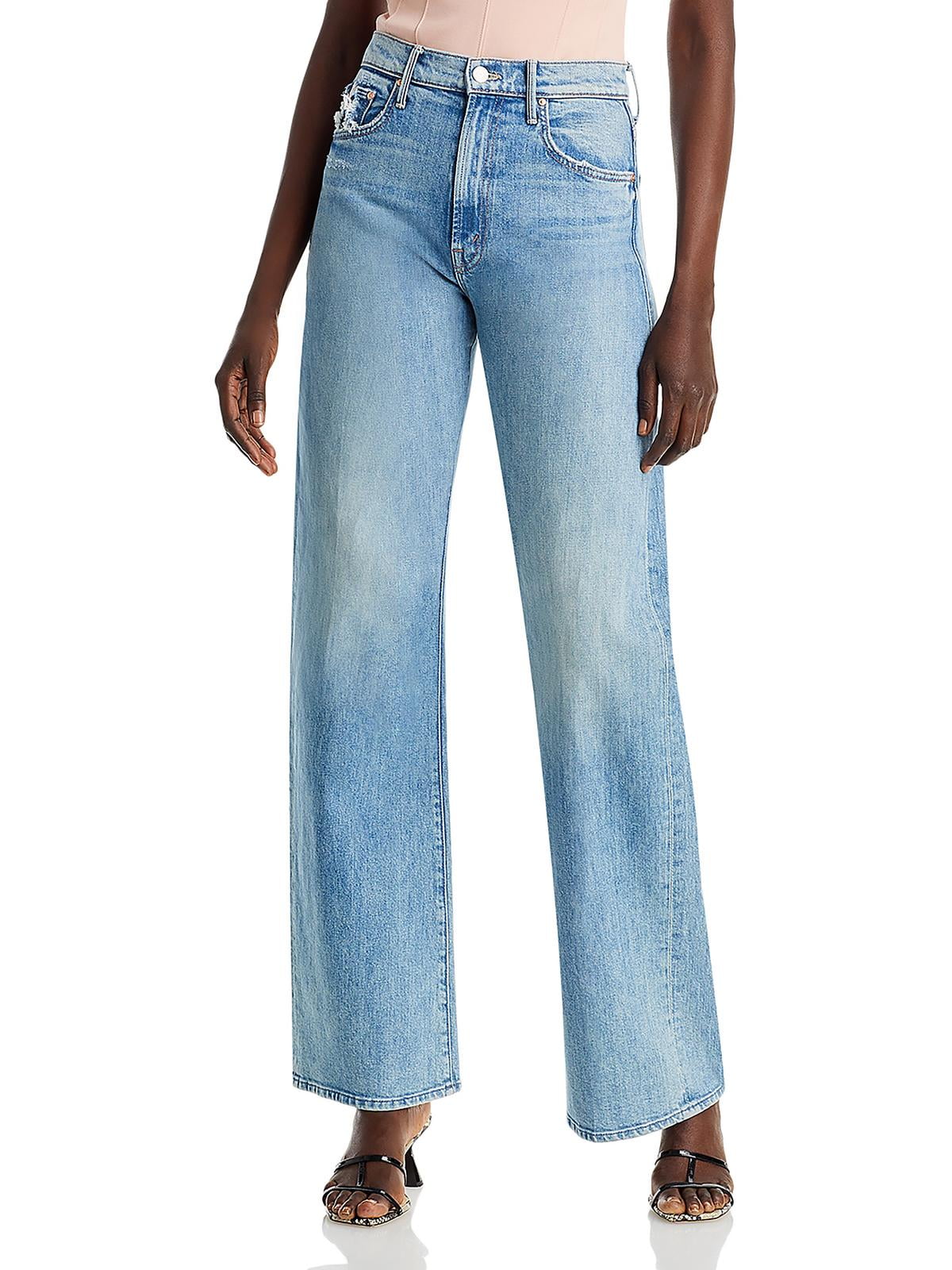 Mother Womens High Rise Loose Fit Wide Leg Jeans - Walmart.com