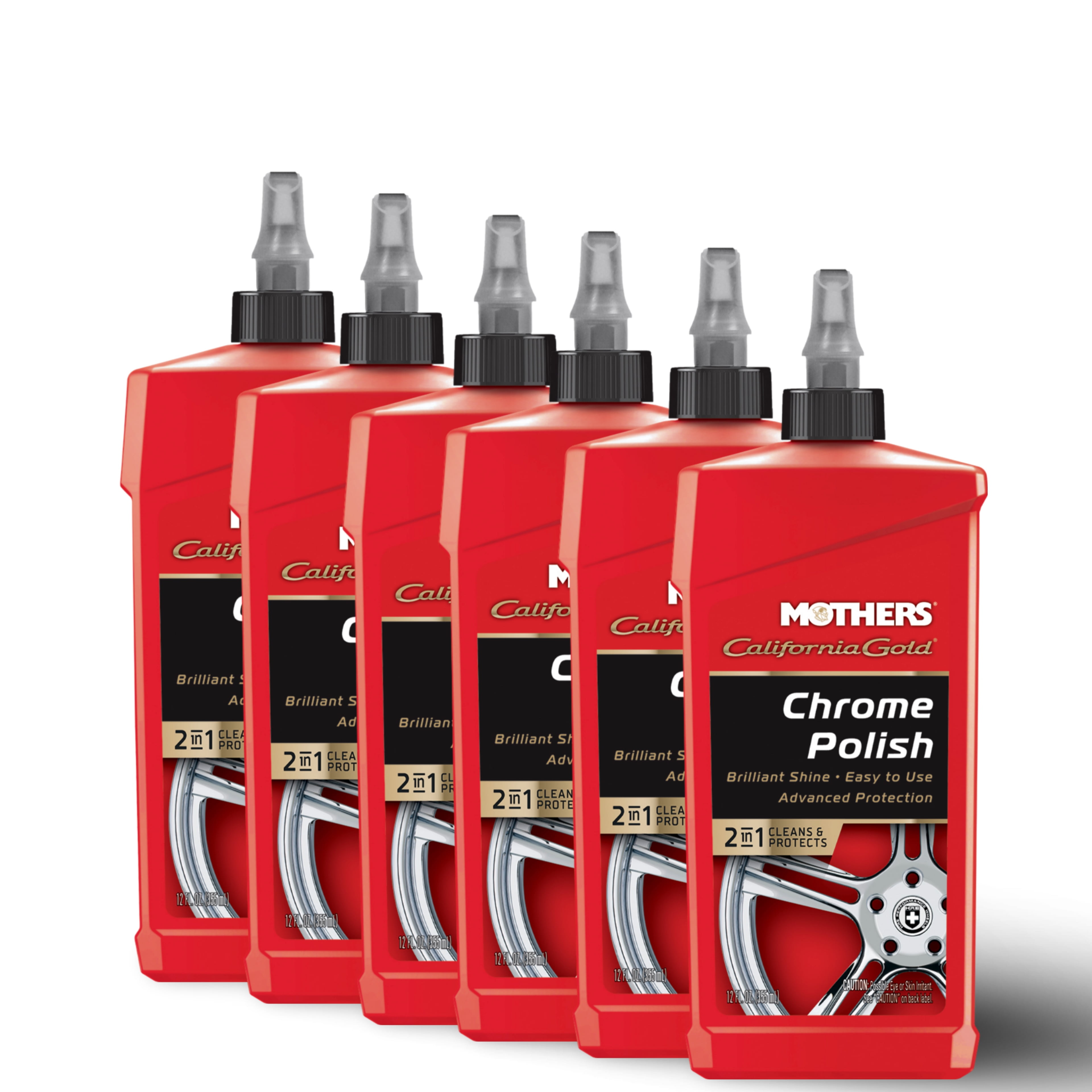 MOTHERS 05212 California Gold Chrome Polish 6 PACK - Shine & Protect ...