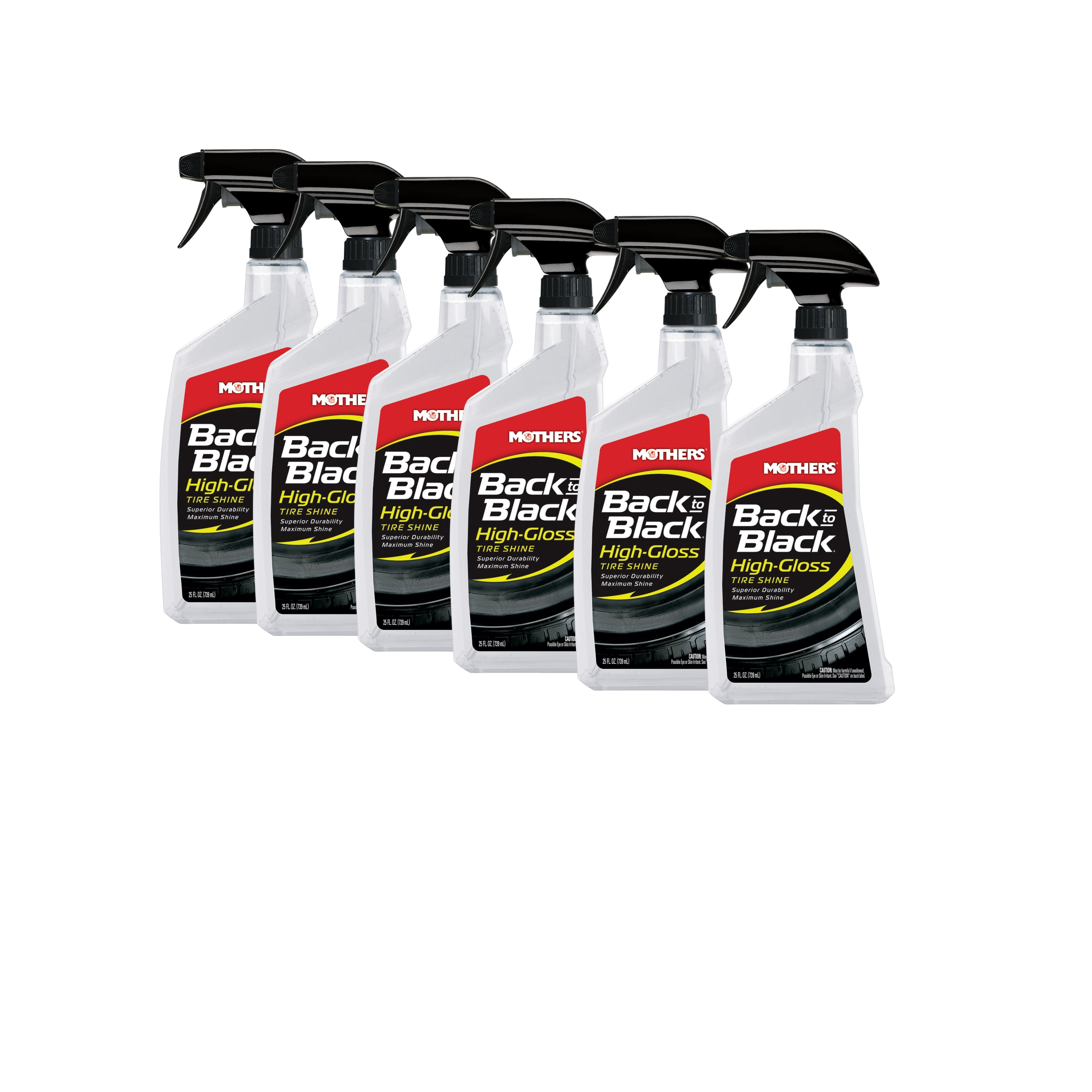 MOTHERS 06924 Back-to-Black Tire Shine 6 PACK - High-Gloss - Long ...