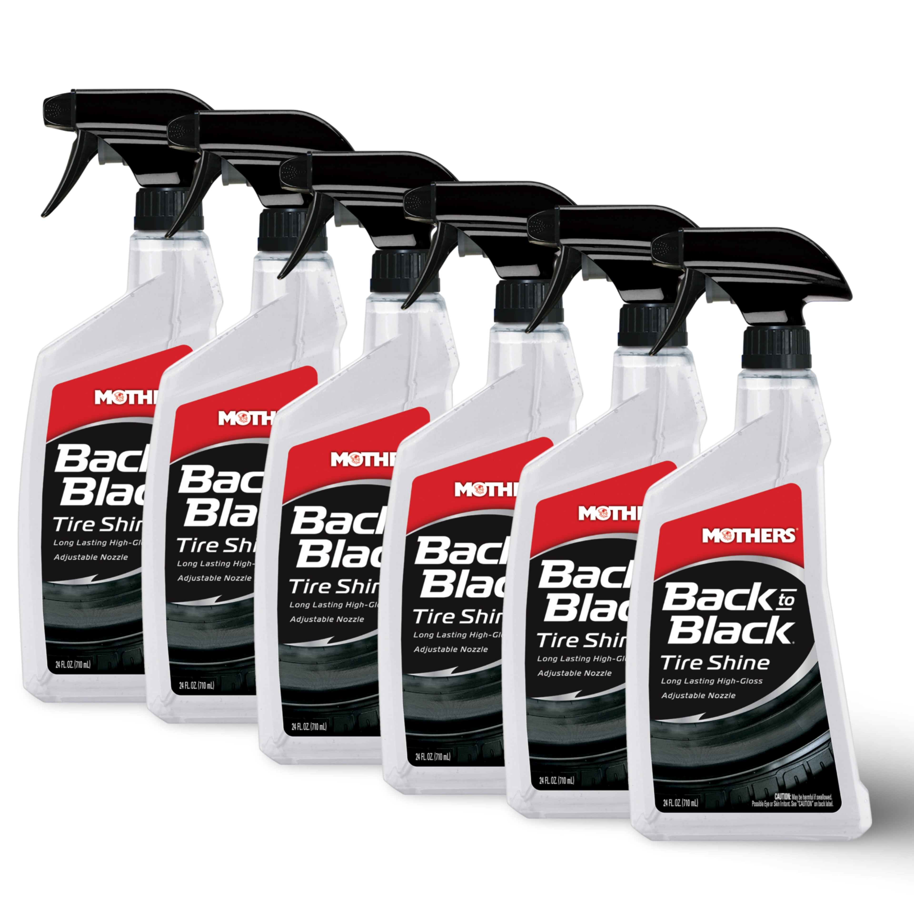 MOTHERS 06924 Back-to-Black Tire Shine 6 PACK - High-Gloss - Long ...