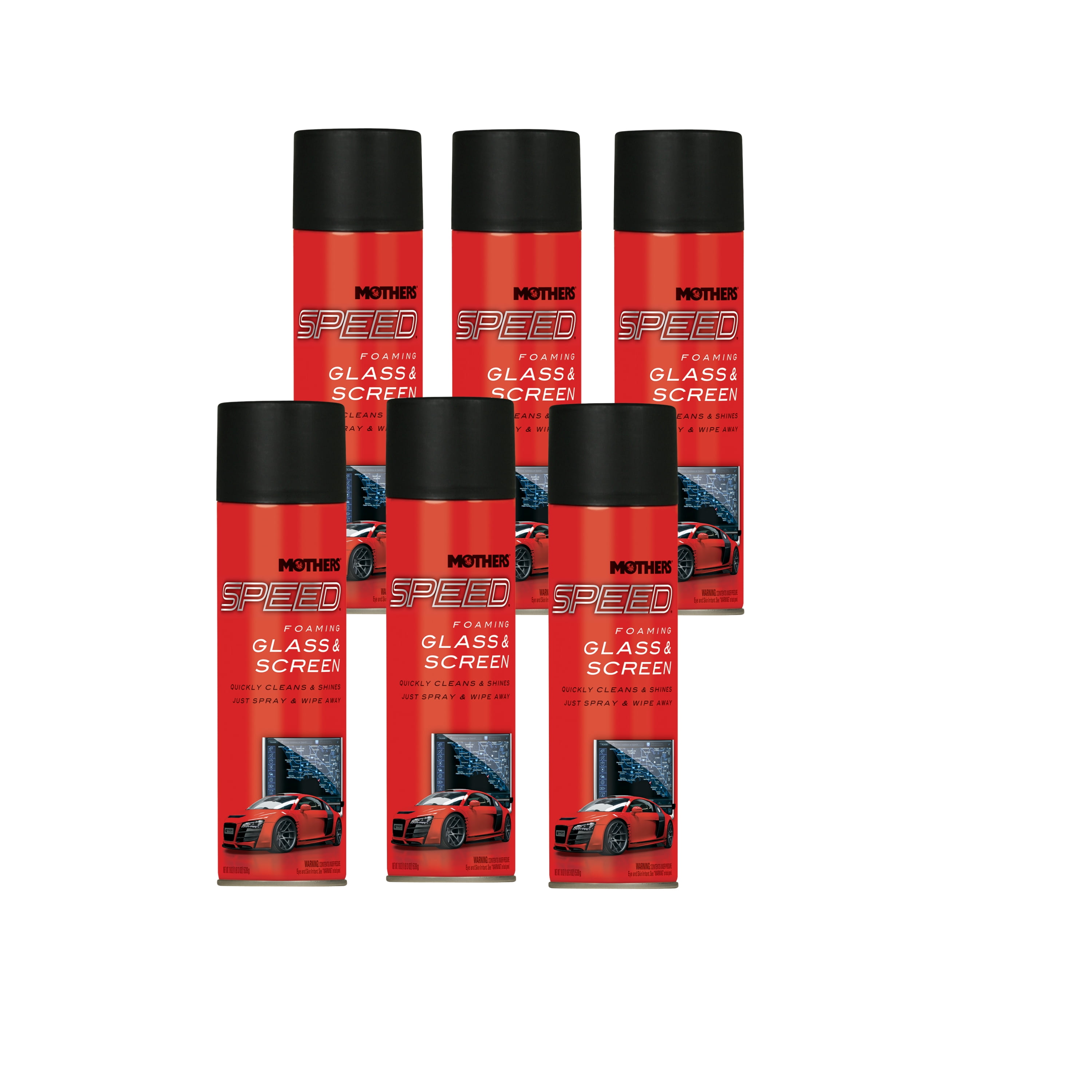 MOTHERS 16619 Speed Foaming Glass & Screen Cleaner 6 PACK - Spray ...