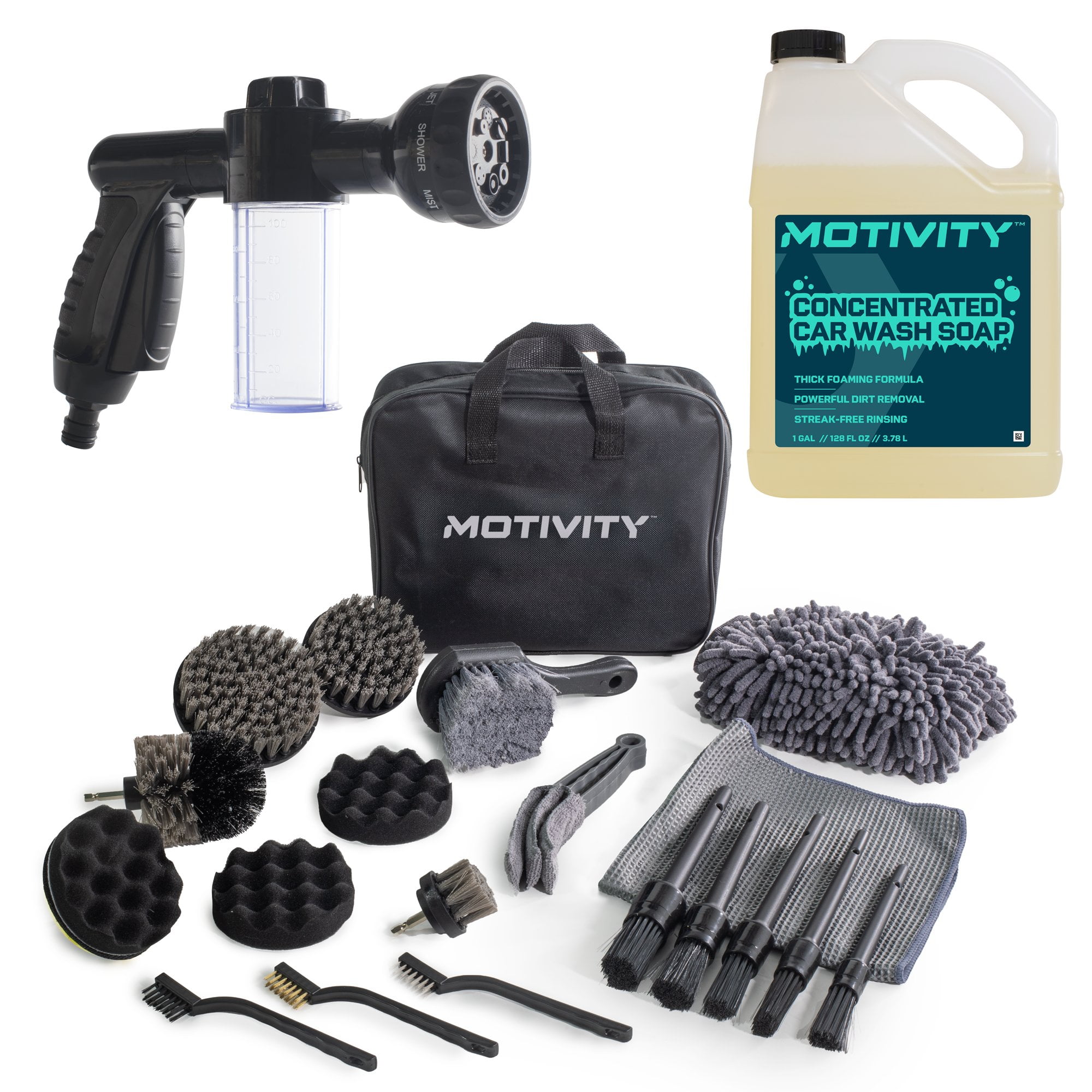 MOTIVITY Essential Foam Wash and Detail Kit Includes Concentrated Car Wash Soap, Foaming Spray ...