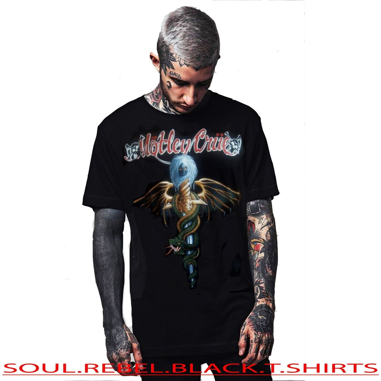 MOTLEY CRUE SNAKE THE CLASSIC ROCK PUNK ROCK T SHIRTS - Walmart.com