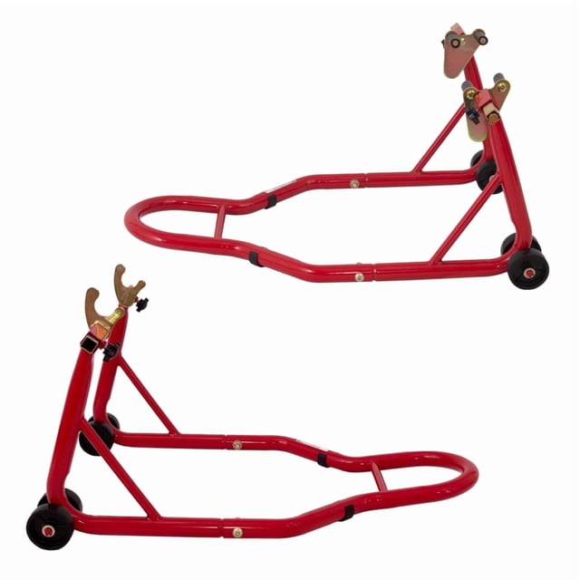 MOTO4U Motorcycle Front & Rear Stand, Front Rear Combo Stand Universal ...