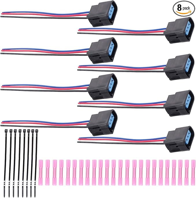 MOTOKU Set of 8 Ignition Coil Pack Connector Wire Harness Plug Adapter ...