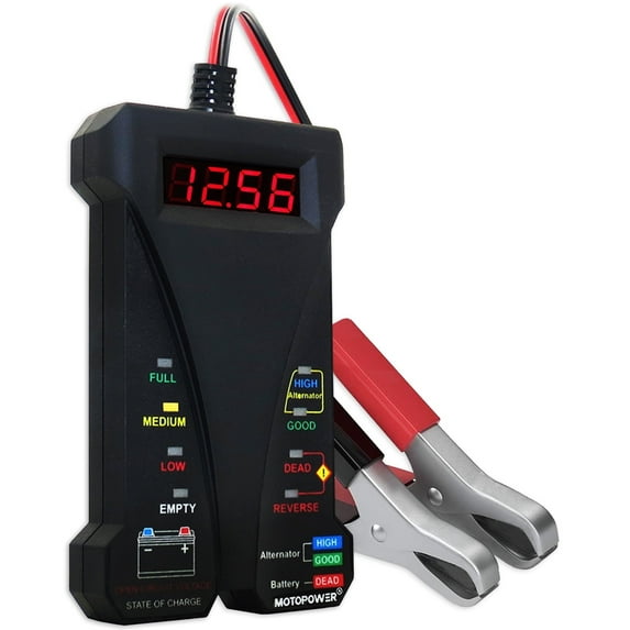 MOTOPOWER 12V Digital Car Battery Tester Voltmeter Charging System ...