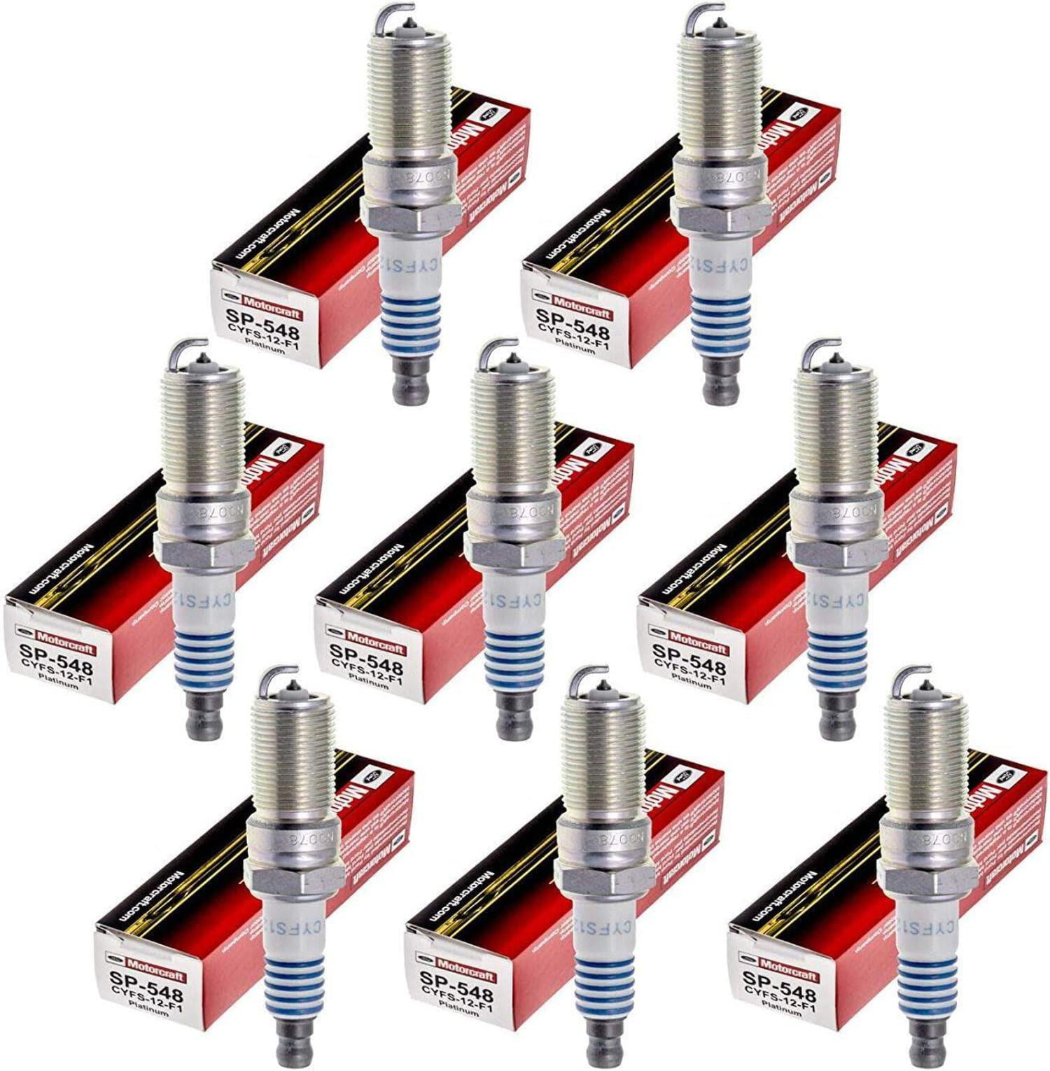 MOTORCRAFT New SP548 Spark Plug Set of 8 for Ford Mustang F-150 2011 ...