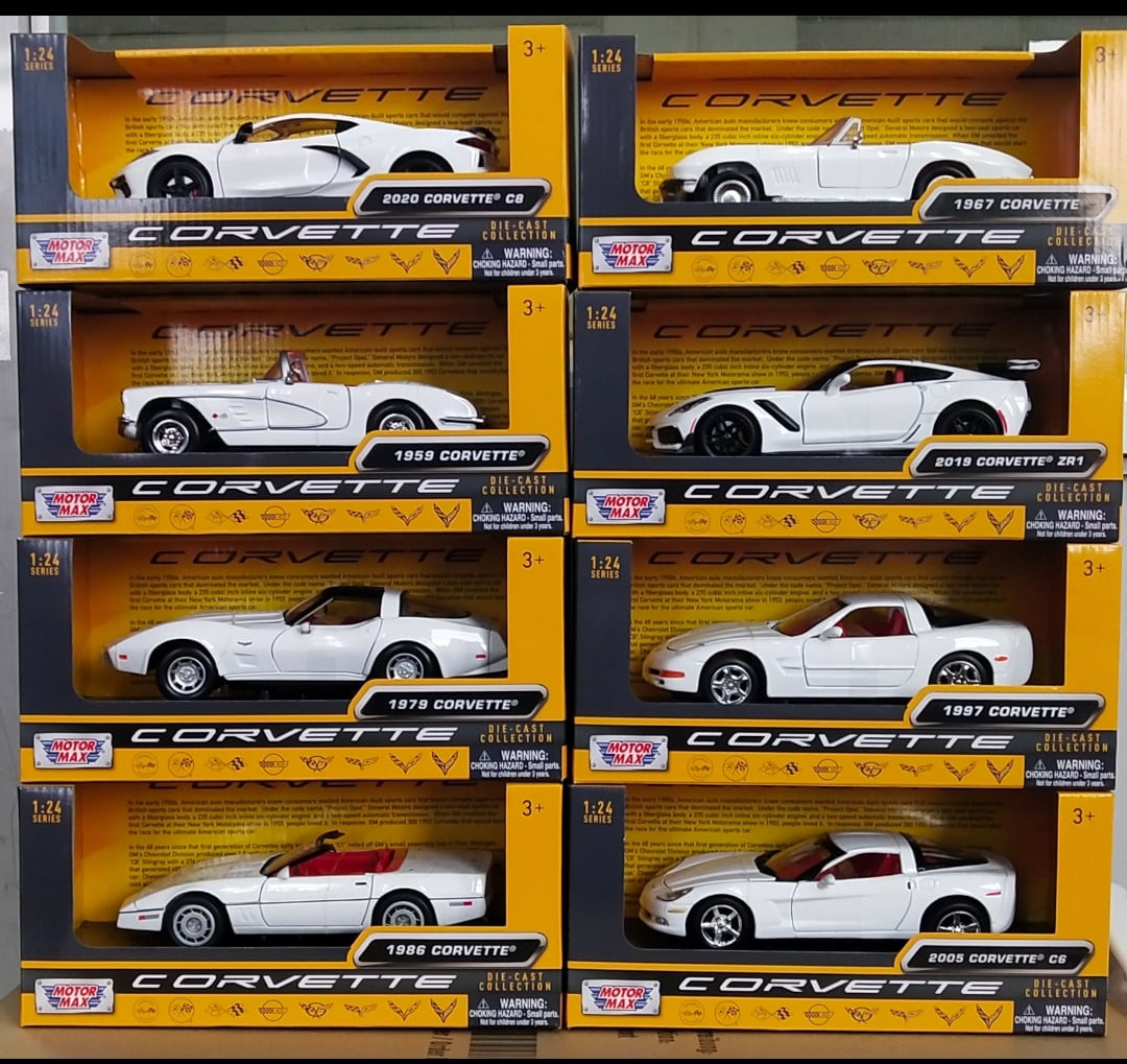 MOTORMAX American Legends 1/24 History of Corvettes Die Cast Model Toy ...
