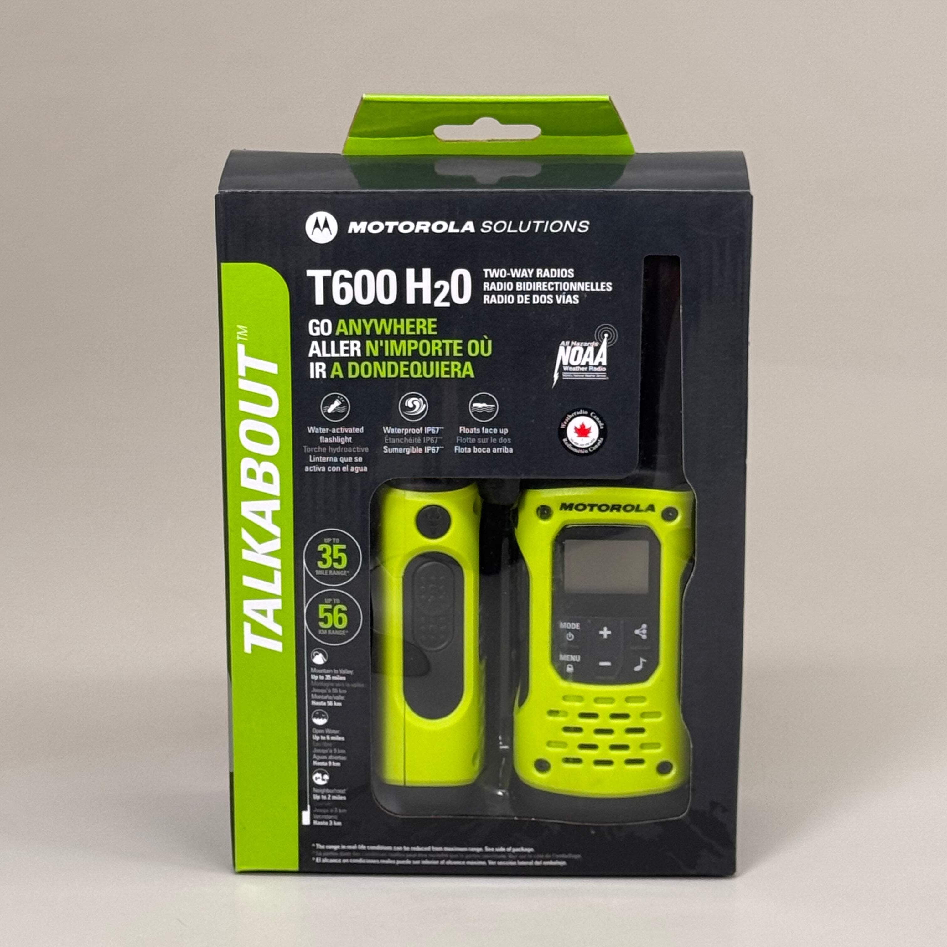 MOTOROLA (2 PACK) Talk About 35 Mile Range Radios 56 KM Range Green ...