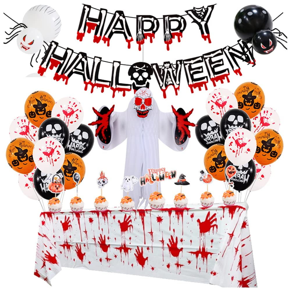 MOTTDAM Party CORNET Decorations, Scary Party Supplies, Banner, Balloon ...