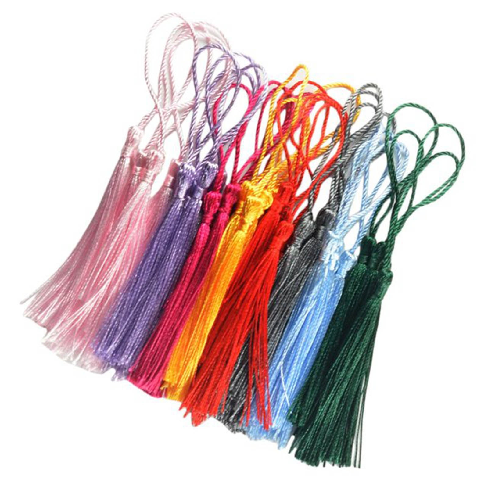 MOUDUO Home Ornament 120Pcs Mini Bookmark Tassel Ribbon Fringe DIY ...