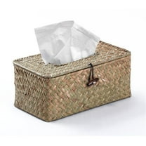 Mkono Boho Decor Metal Cube Woven Tissue Box Cover, Square Paper Holder ...