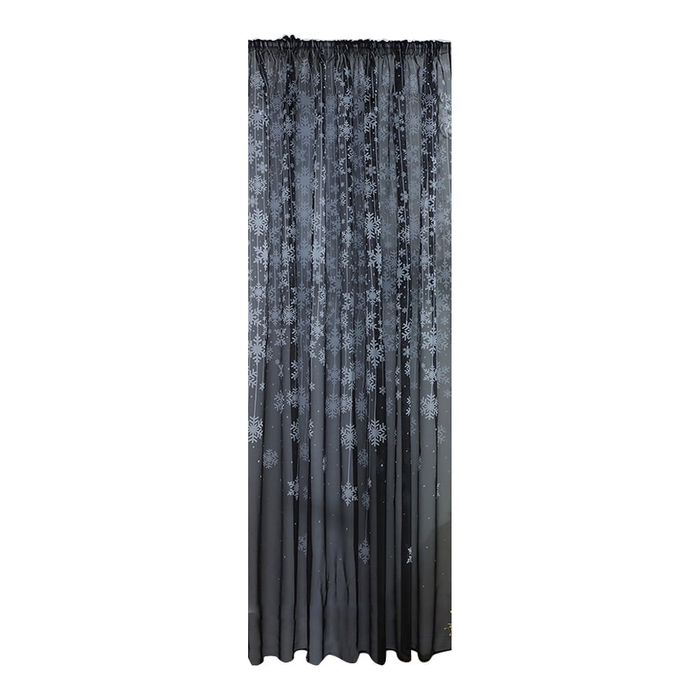 MOUDUOChristmas Snowflake Window Drape Curtain, Winter Snow Print ...