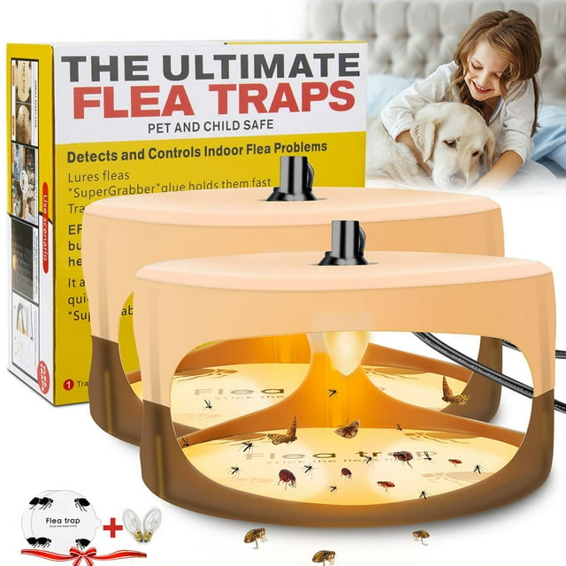 MOUIND Flea Trap and Sitck Pads, Reuseable Indoor Natural Flea In-sect ...