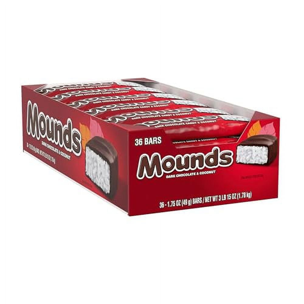 MOUNDS Dark Chocolate and Coconut Candy Bars, 1.75 oz (36 Count ...