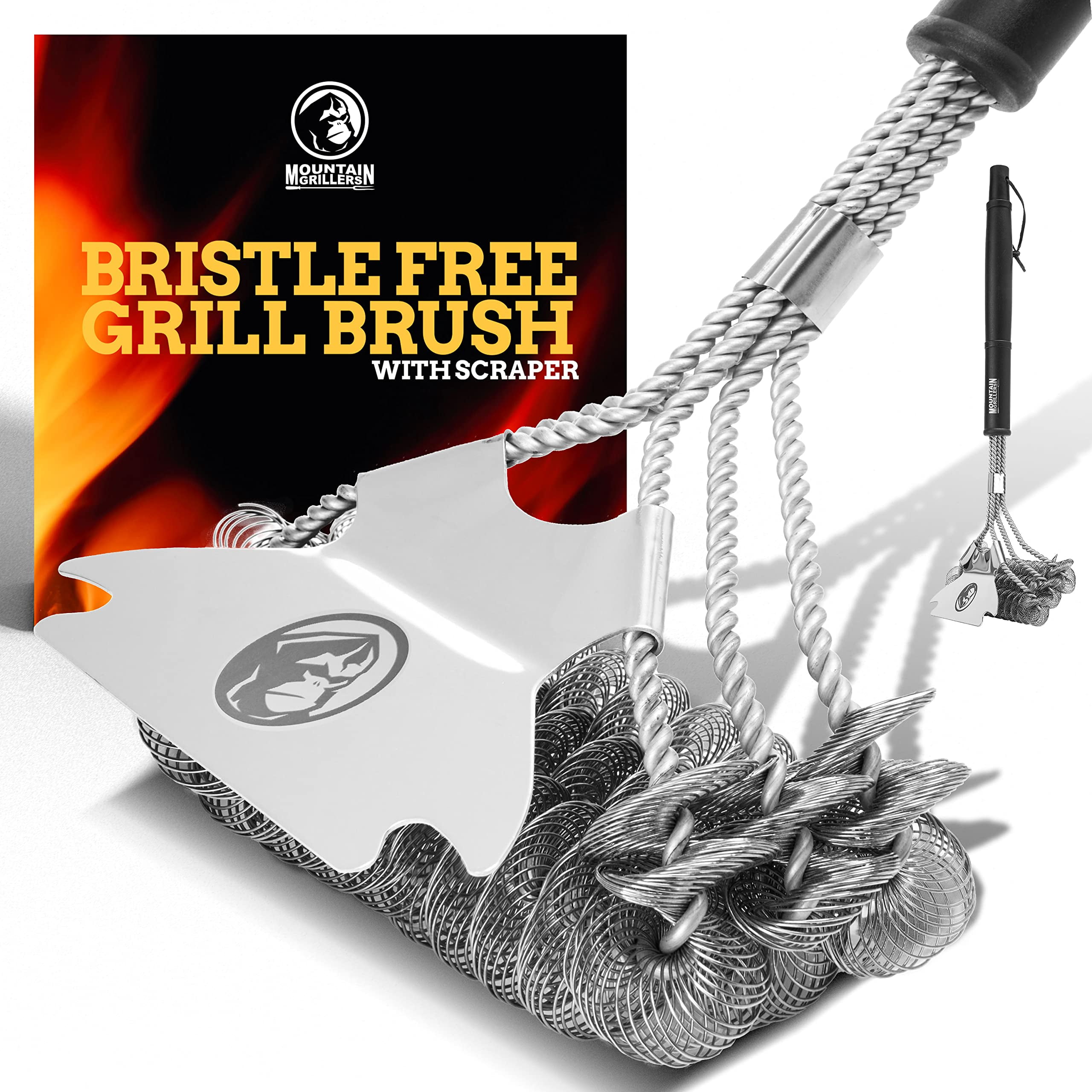 MOUNTAIN GRILLERS Bristle Free Brush for Checkerboard Steak & Damage ...