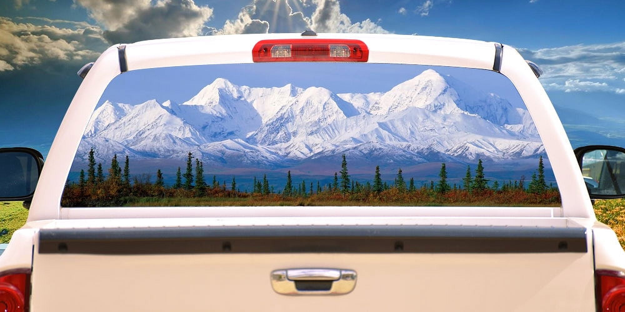 MOUNTAIN Rear Window Graphic back truck decal suv view thru vinyl ...