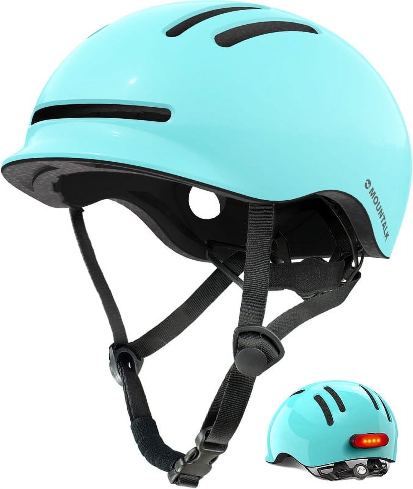 MOUNTALK Bike Helmets with Light for Teens, Kids & Adults (Aqua, M ...
