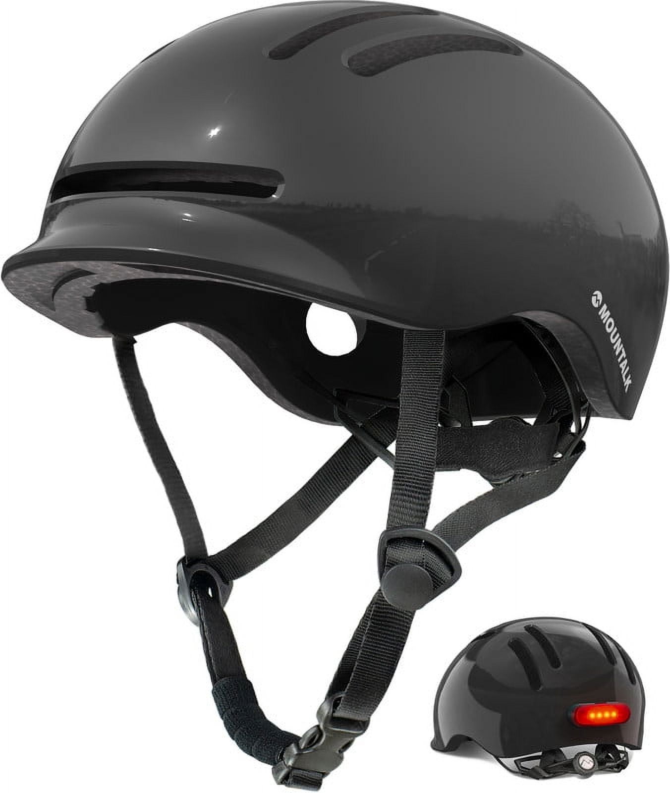 MOUNTALK Bike Helmet (6+ Years, M, Black with Light) for Kids, Youth ...