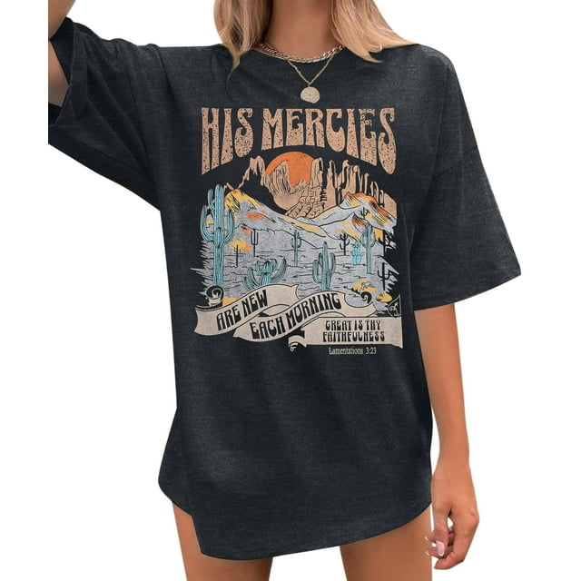 MOUSYA Christian Oversized T-shirts Woman Jesus Faith Tshirt Bible ...