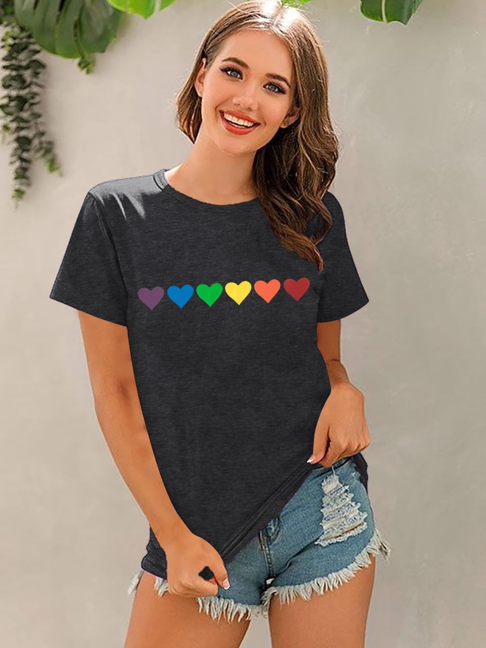 MOUSYA Gay Pride Shirts Women Rainbow Graphic Tee Love Wins T Shirt ...