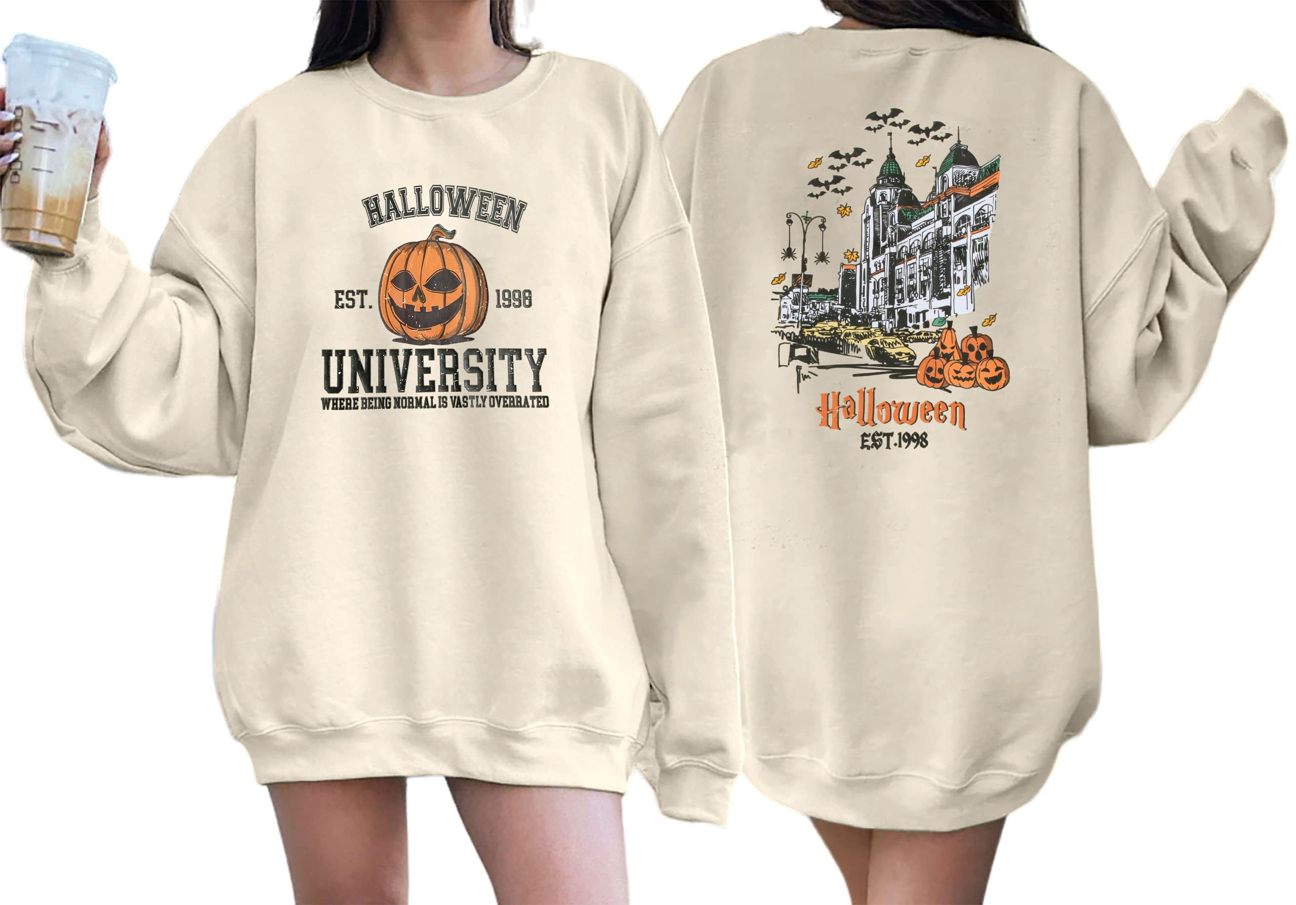 MOUSYA Halloween Sweatshirts for Women Halloweentown University Shirt ...