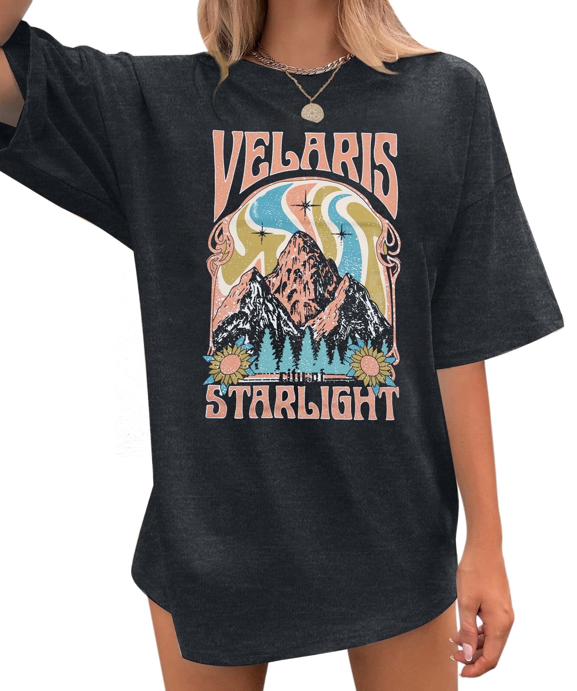 MOUSYA Velaris Shirts Women Oversized City of Starlight T-Shirt Book ...